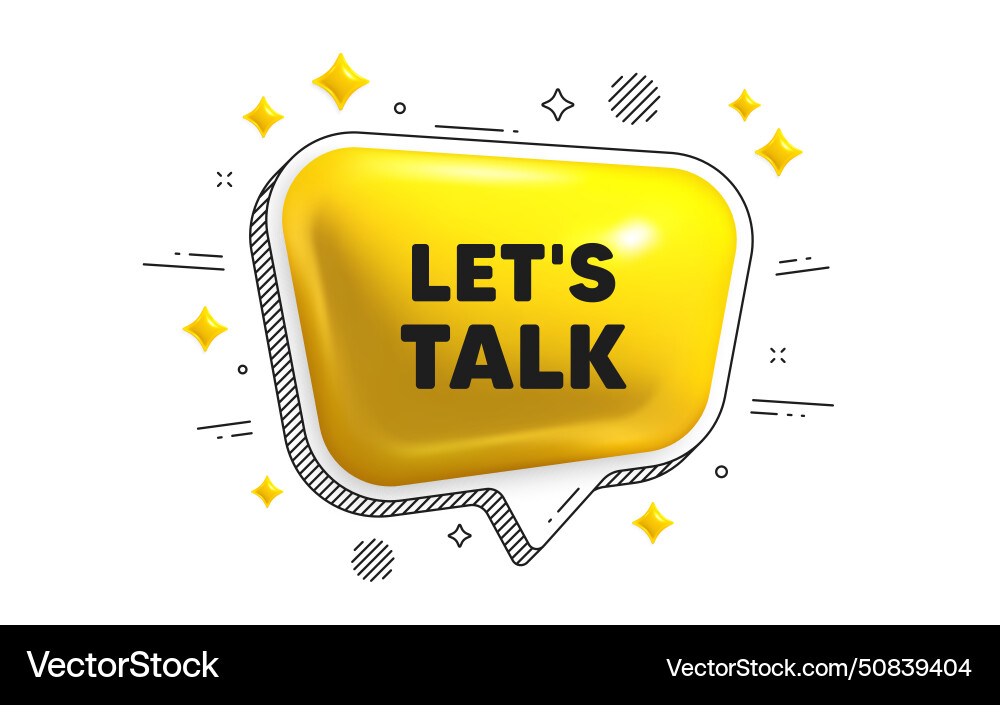 Lets talk tag connect offer sign chat speech Vector Image