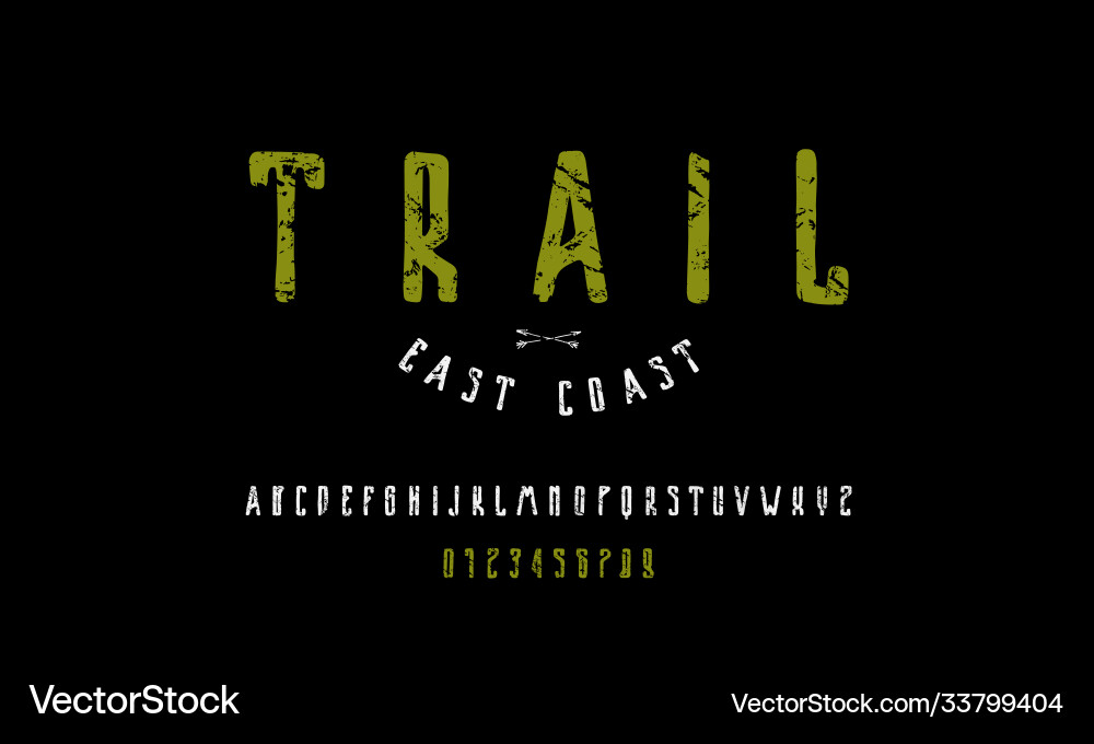 Narrow sans serif font in style handmade Vector Image