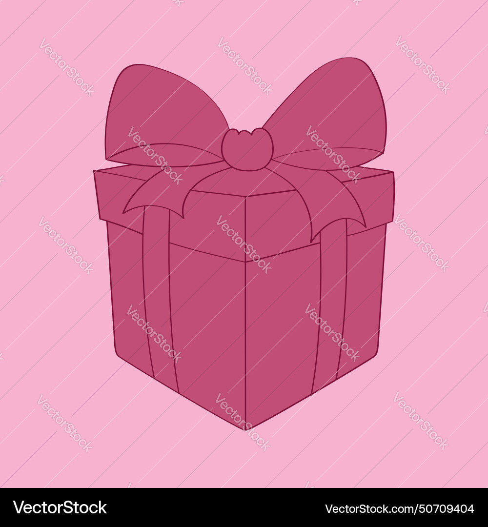 Pink box with bow Royalty Free Vector Image - VectorStock