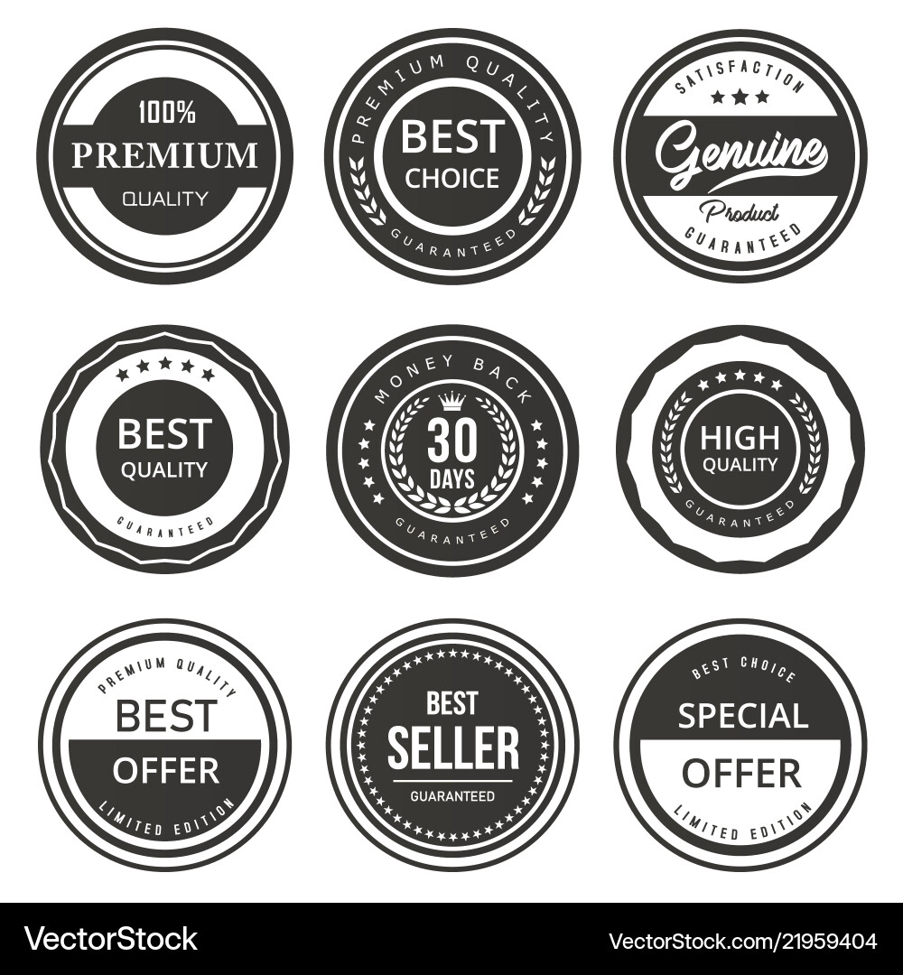 Premium Quality Seals & Labels Royalty Free Vector Image