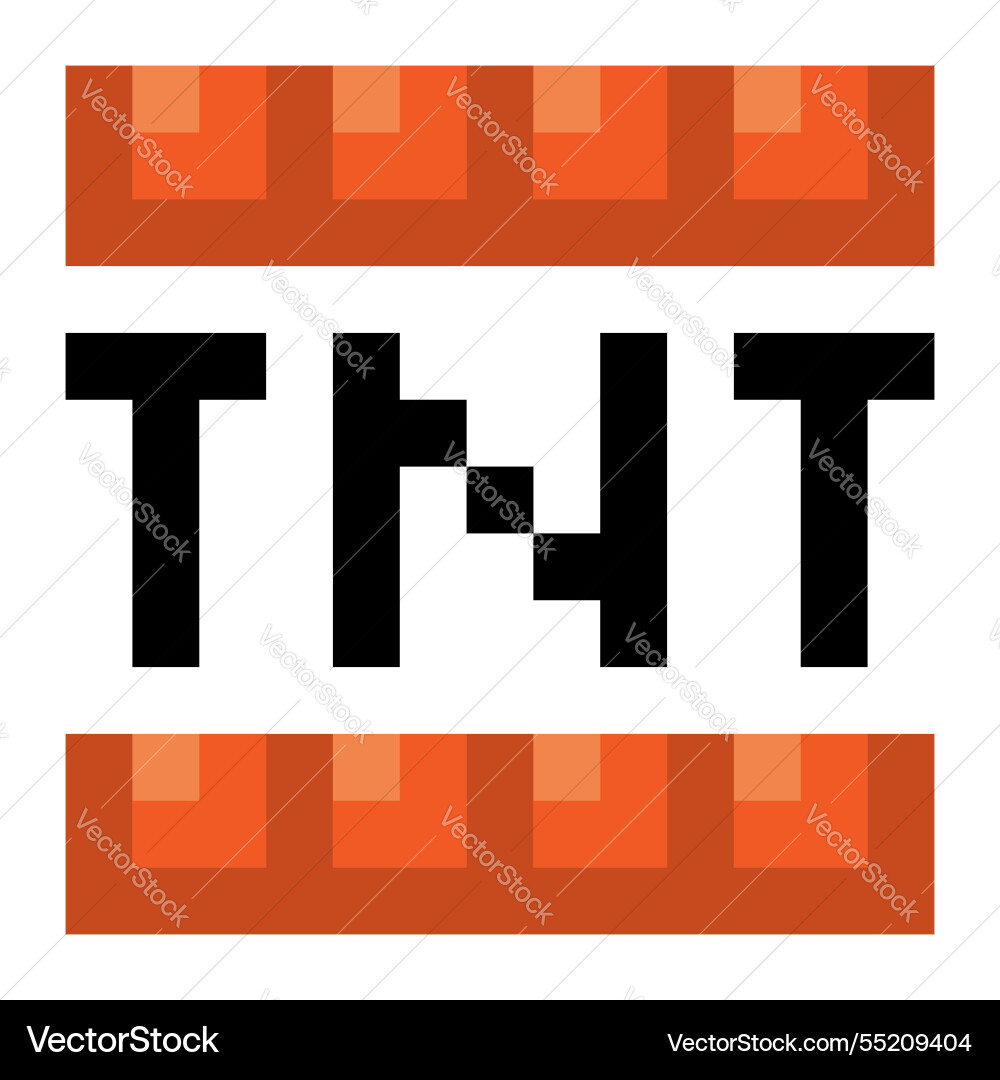 Tnt pixel art style icon bomb and explosive sign Vector Image