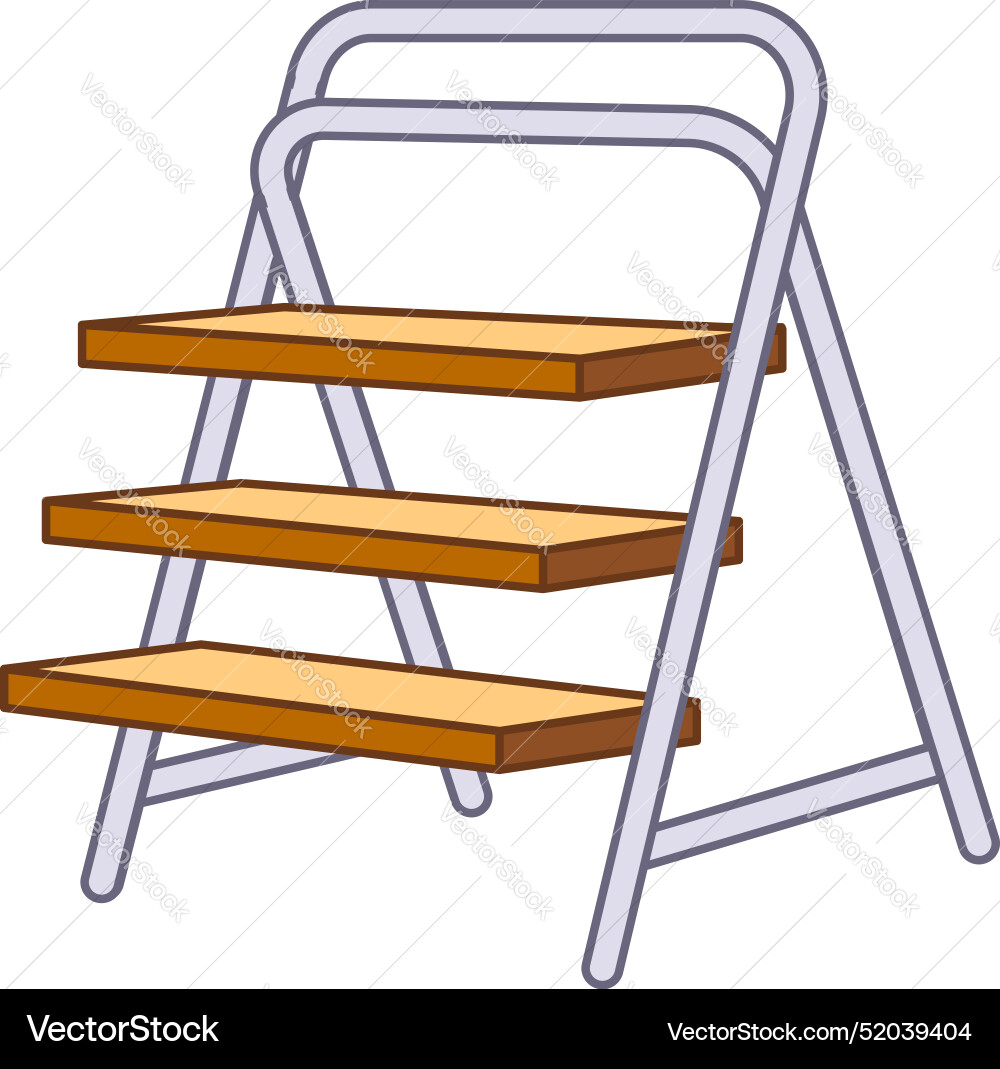 Wooden folding shelf for displaying products Vector Image