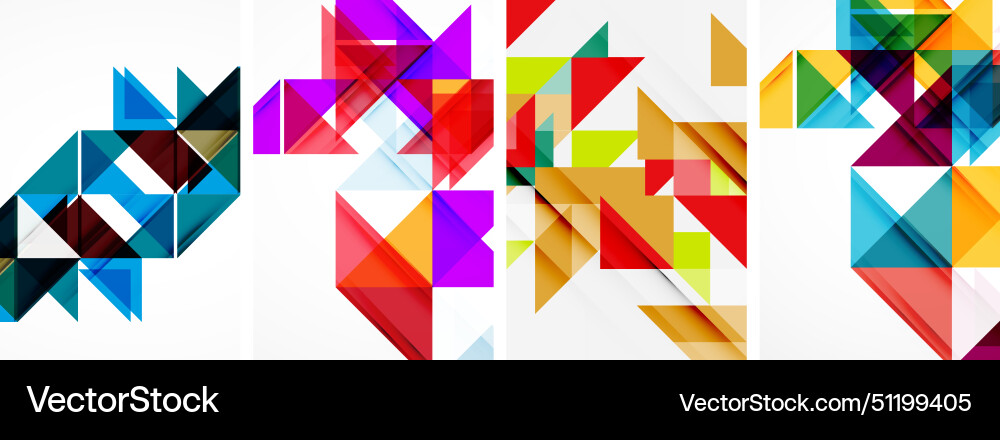 A set of colorful geometric shapes on a white Vector Image