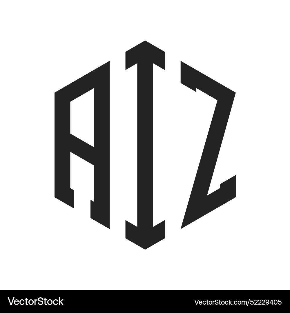 Aiz logo design initial letter monogram Royalty Free Vector