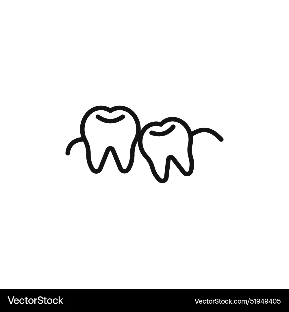 Crooked teeth logo sign outline Royalty Free Vector Image