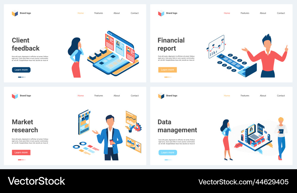 Customer feedback data management and market Vector Image