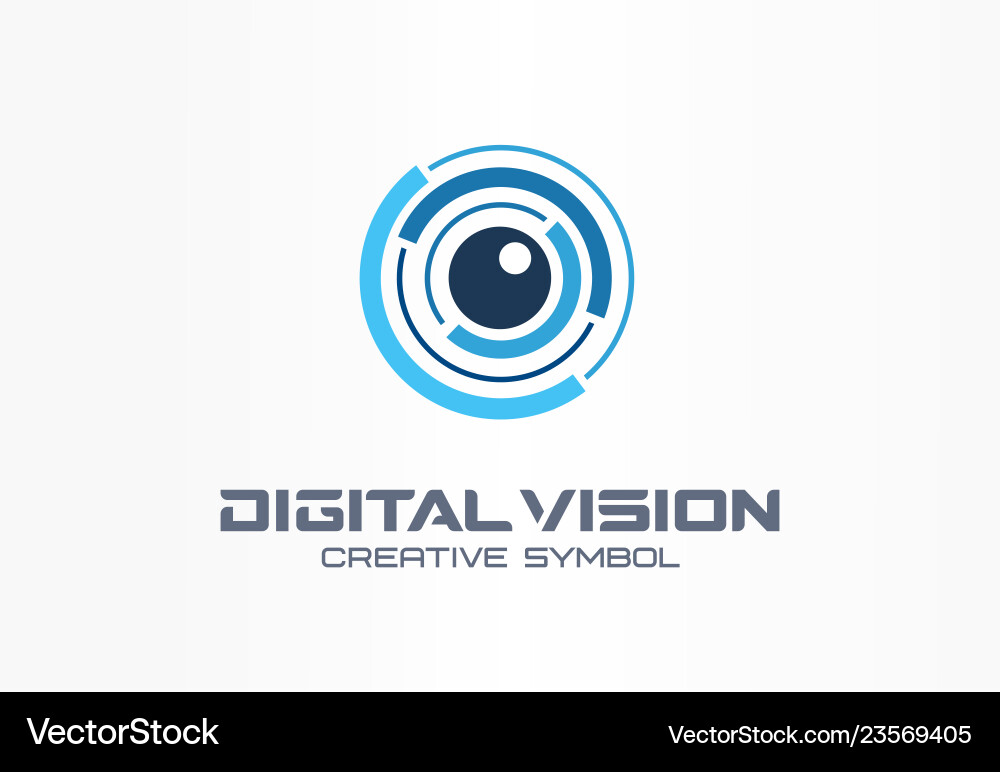 Digital vision creative symbol concept eye iris Vector Image