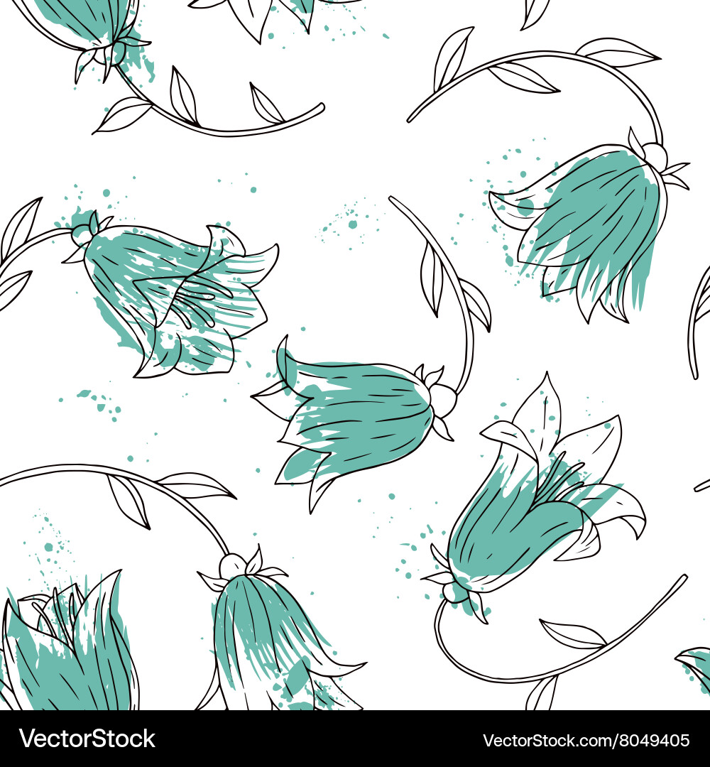 Floral seamless pattern with bell flowers Vector Image
