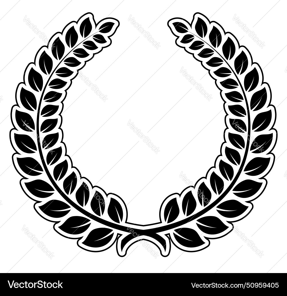 Laurel wreath black and white Royalty Free Vector Image