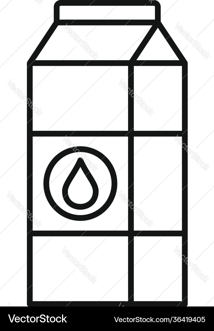 Milk pack icon outline style Royalty Free Vector Image