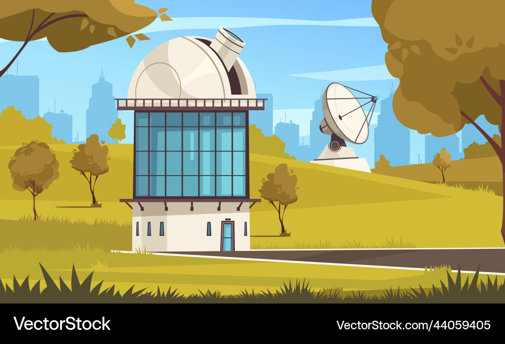 Observatory and research background Royalty Free Vector