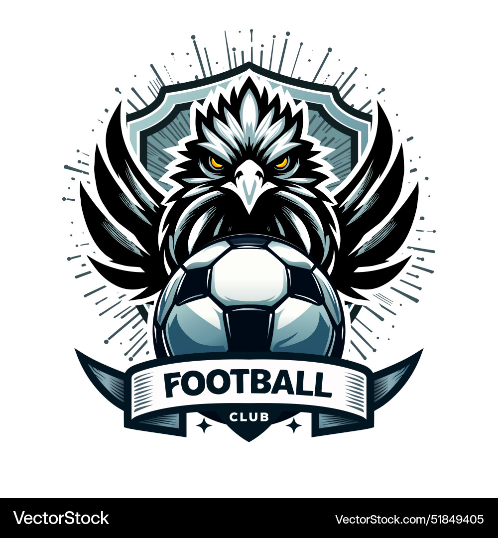 Retro flat design football logo template Vector Image