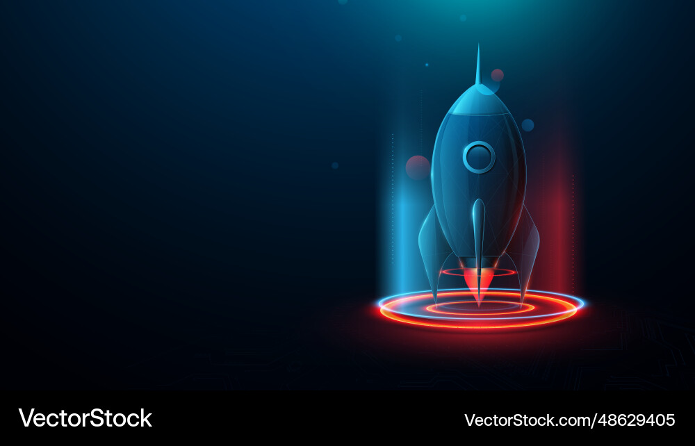 Rocket launch business project startup concept Vector Image
