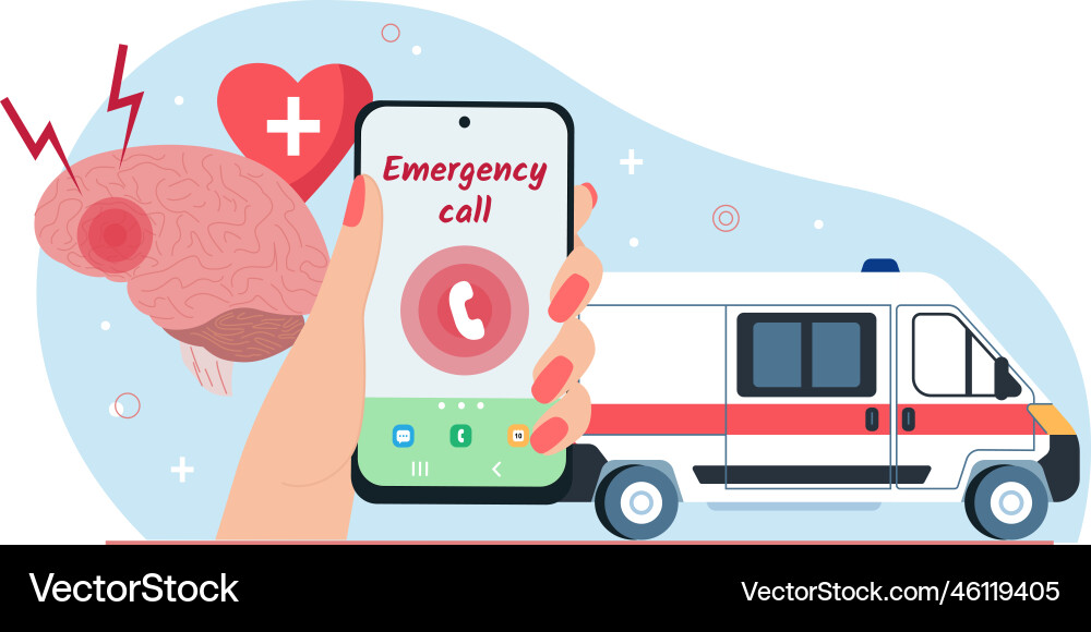 Stroke flat composition Royalty Free Vector Image