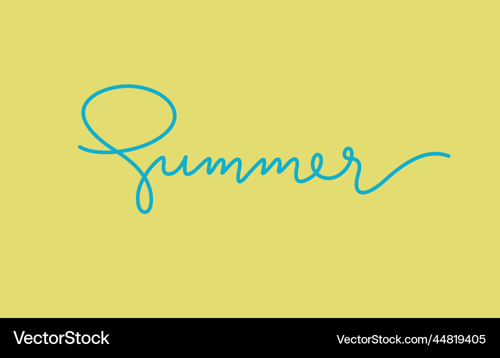 Summer season word lettering design in continuous Vector Image Summer season word lettering design in continuous Vector Image