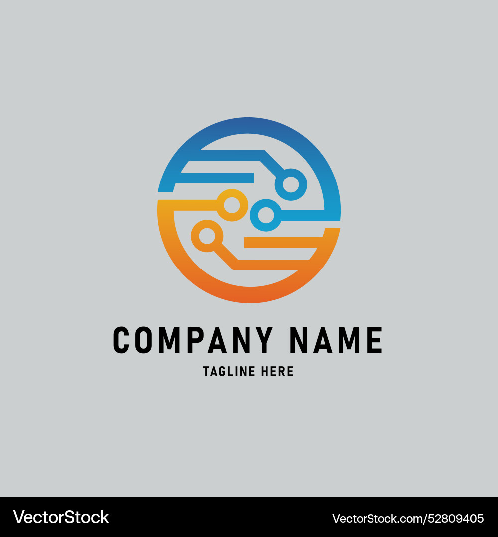 Tech logo design template icon element Royalty Free Vector