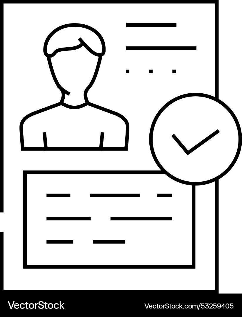 Verified profile line icon Royalty Free Vector Image