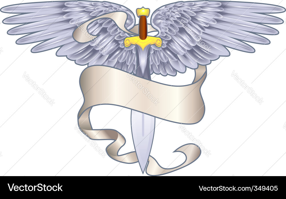 Wing and knife design element Royalty Free Vector Image