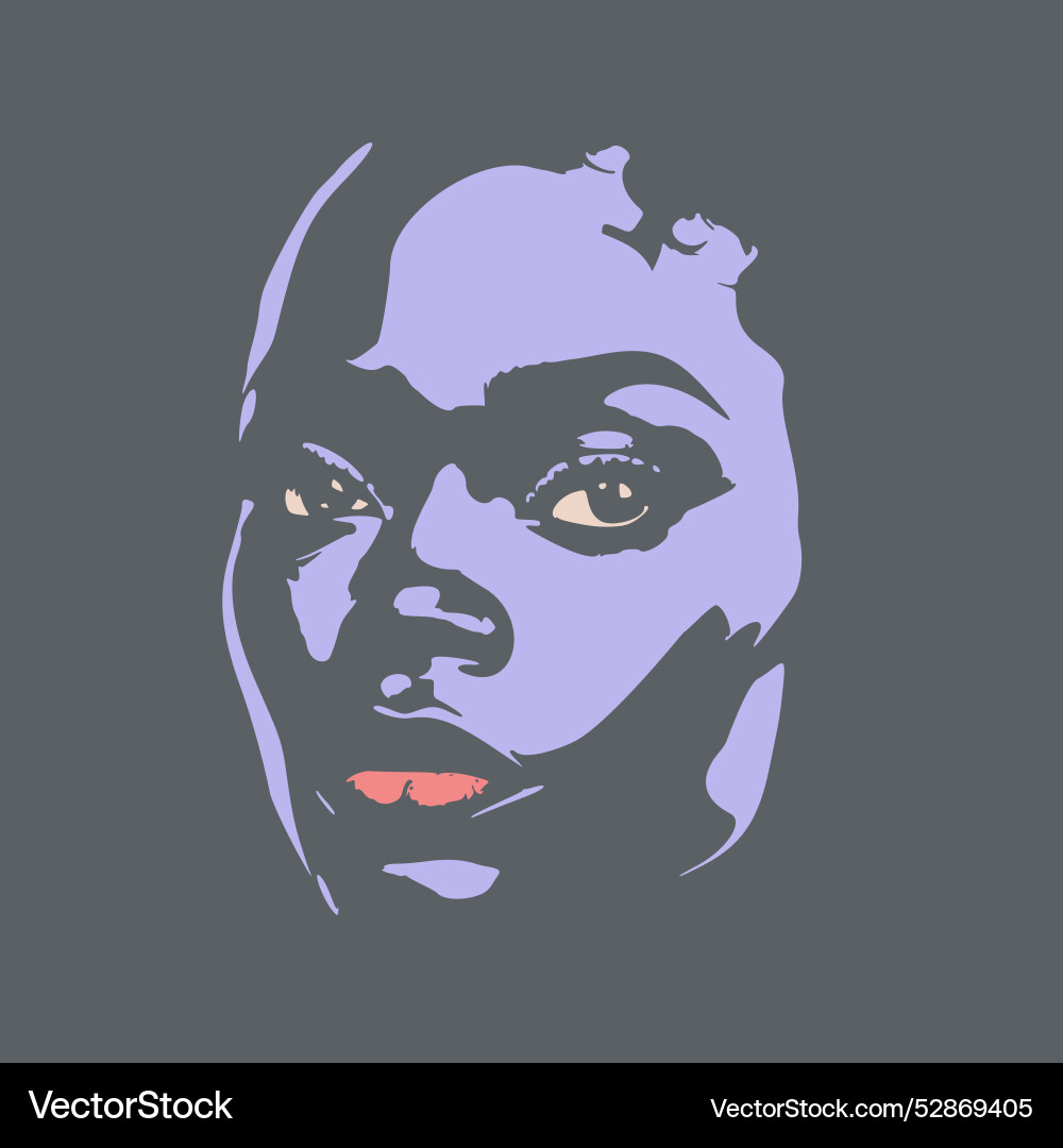 Young afro american woman face front view elegant Vector Image