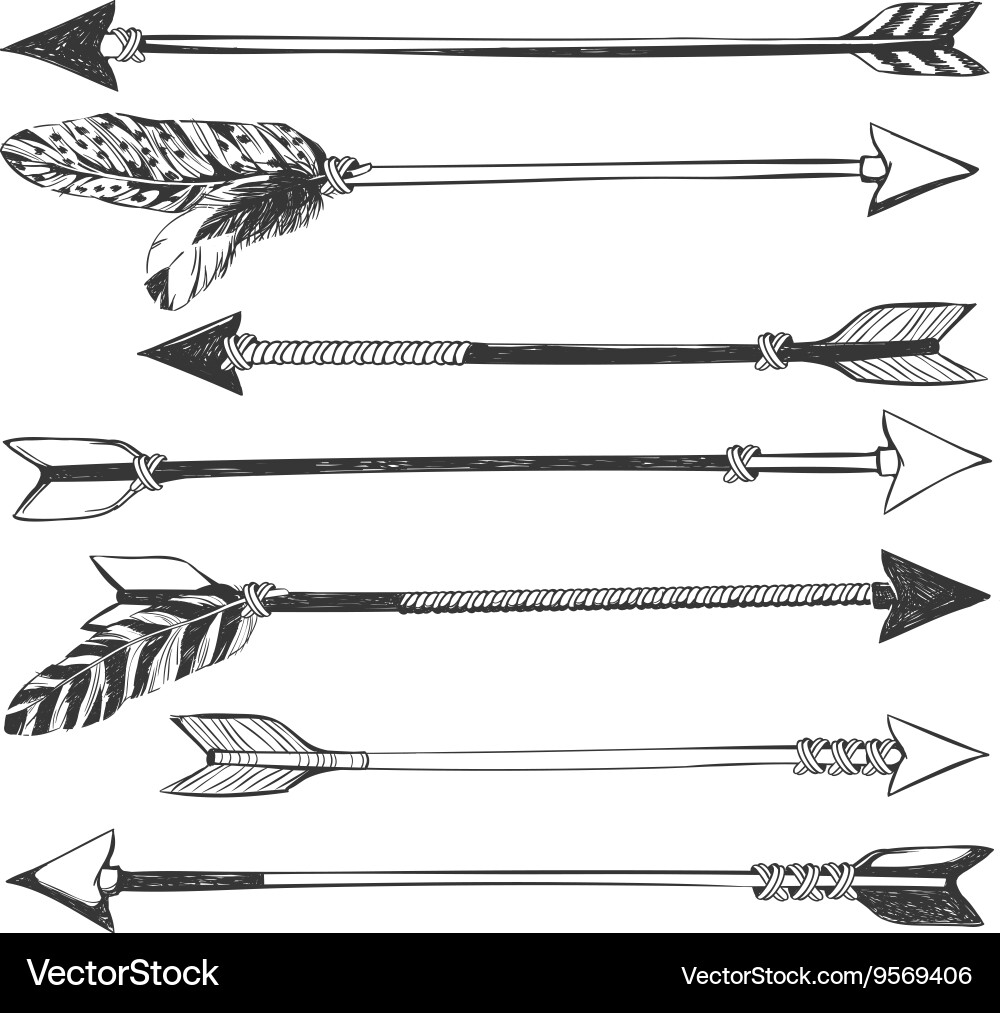 Native American Arrow Vector Calligraphic Word Love And Native