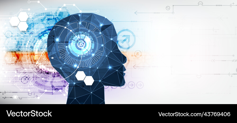 Artificial Intelligence Concept Creative Brain Vector Image