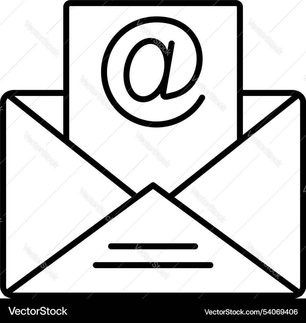 At sign line icon design Royalty Free Vector Image
