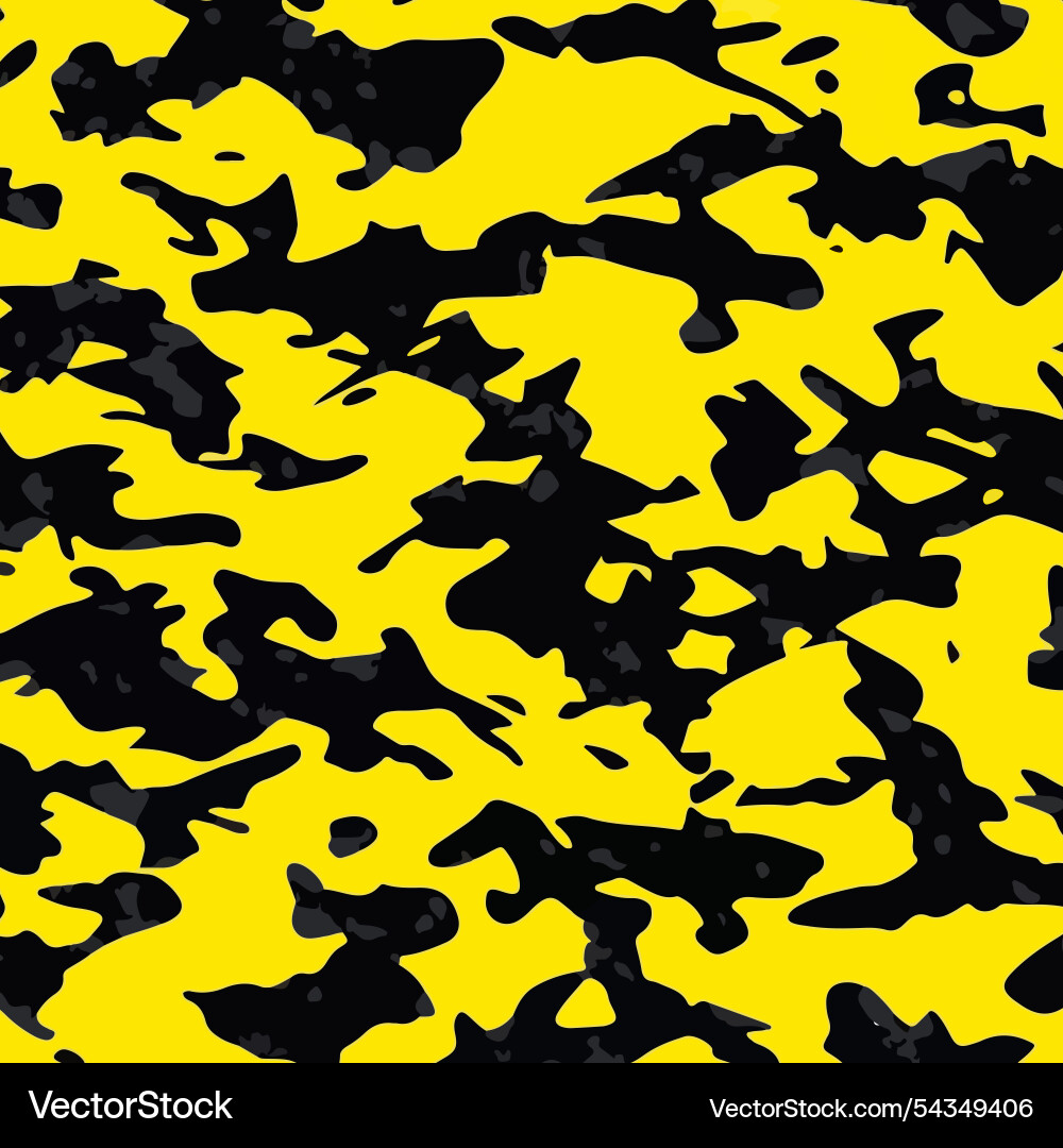 Bold yellow and black camouflage pattern Vector Image