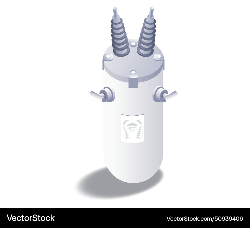 City electric transformer flat isometric 3d Vector Image