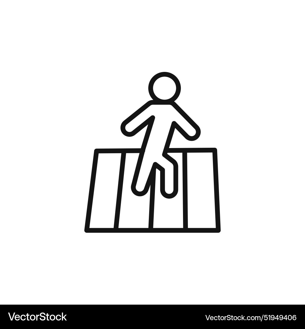 Crosswalk logo sign outline Royalty Free Vector Image