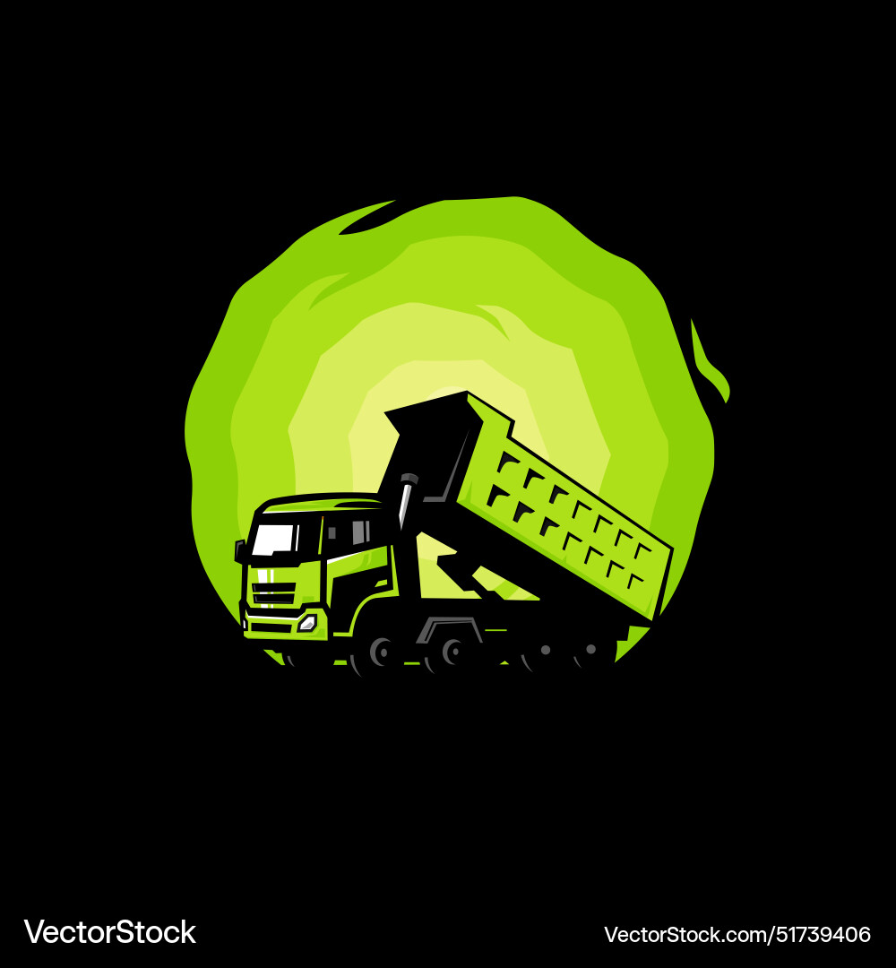 Green truck Royalty Free Vector Image - VectorStock