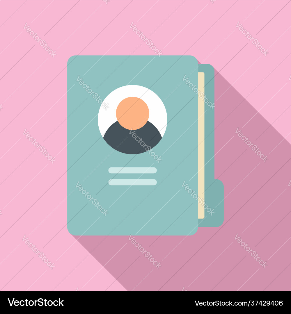 Personal information folder icon flat style Vector Image