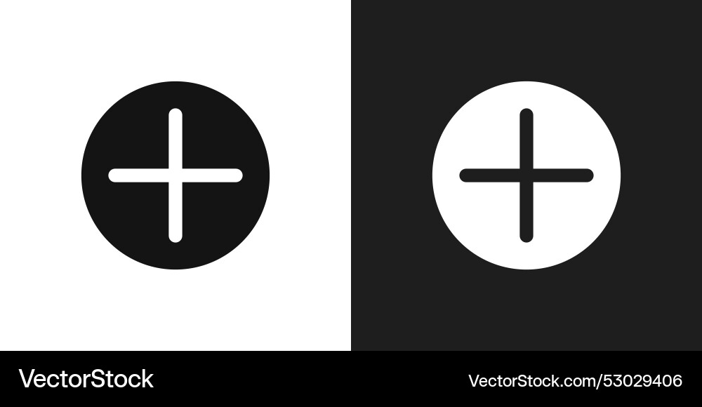 Plus icon logo set Royalty Free Vector Image - VectorStock