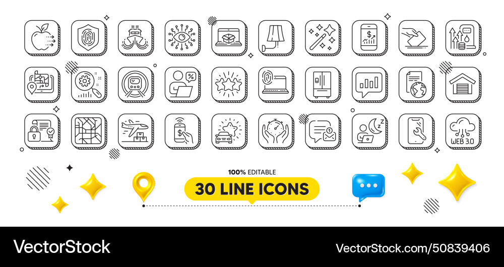 Search statistics mobile finance and shift line Vector Image