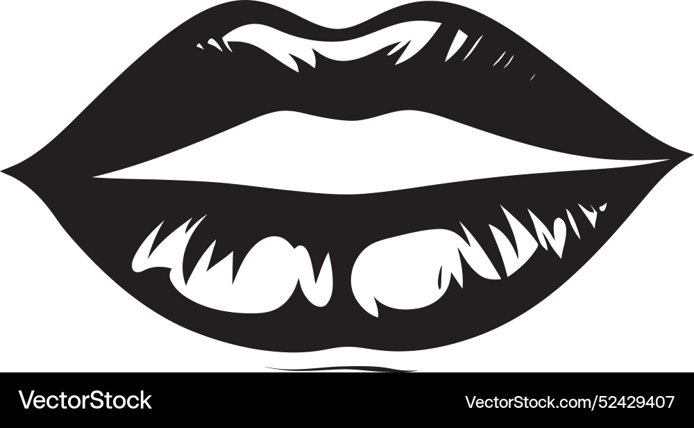 Bold beauty black lips charm Royalty Free Vector Image