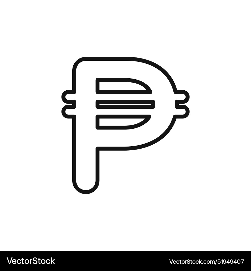 Cuba peso logo sign outline Royalty Free Vector Image