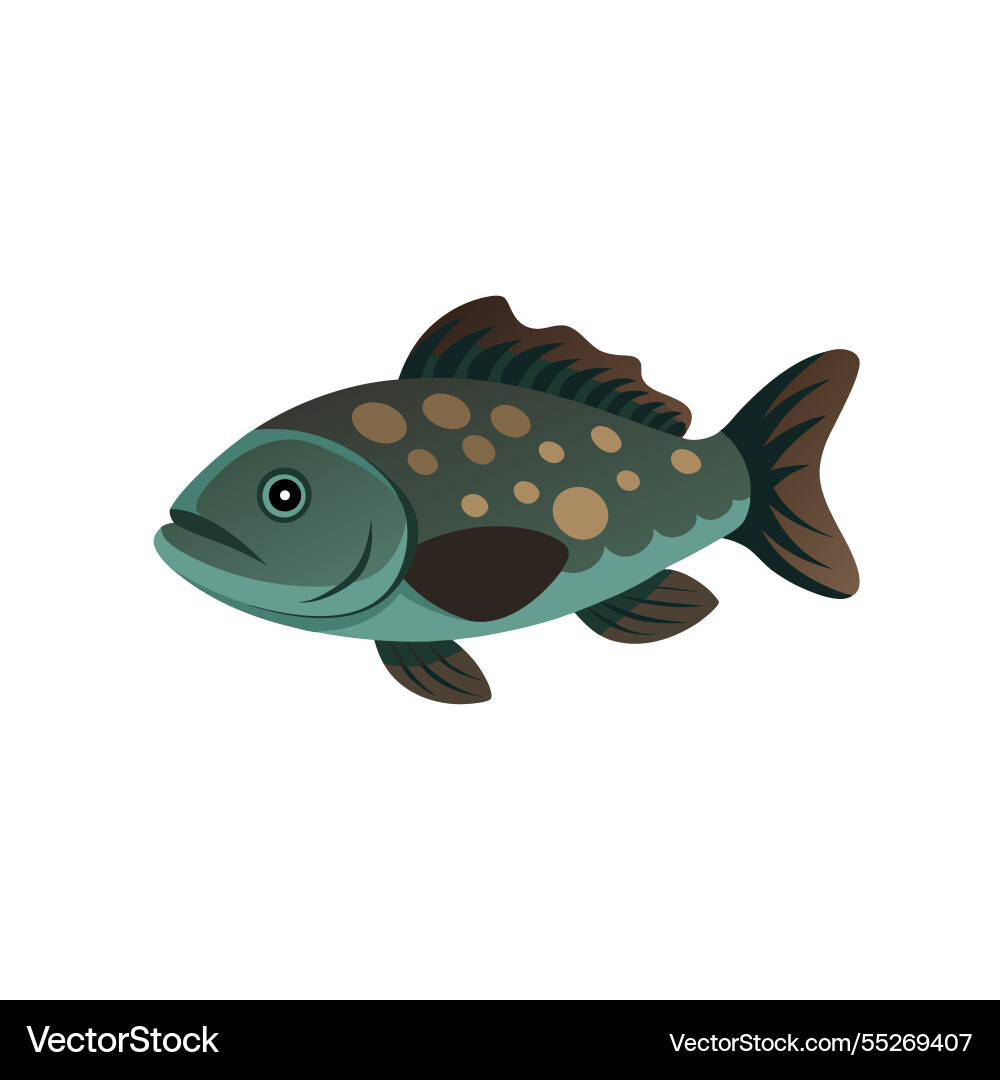 Goliath grouper under water animal isolated flat Vector Image