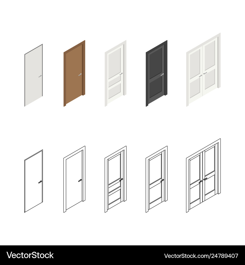 Icons doors Royalty Free Vector Image - VectorStock