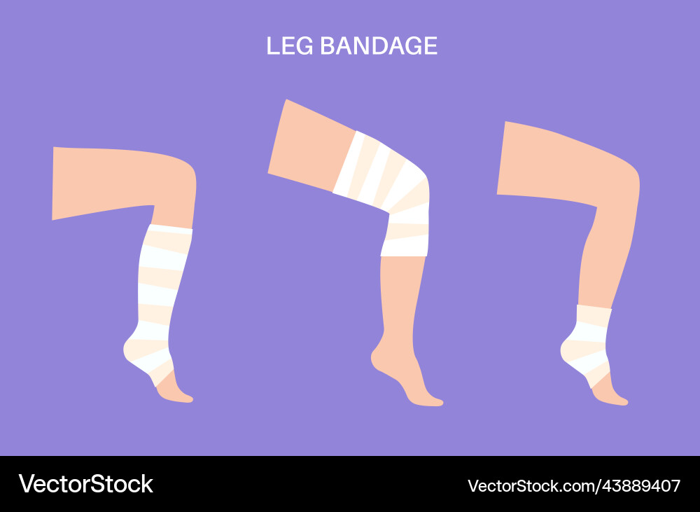 Leg bandage set Royalty Free Vector Image - VectorStock