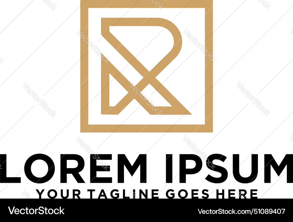 Luxury r letter logo idea Royalty Free Vector Image