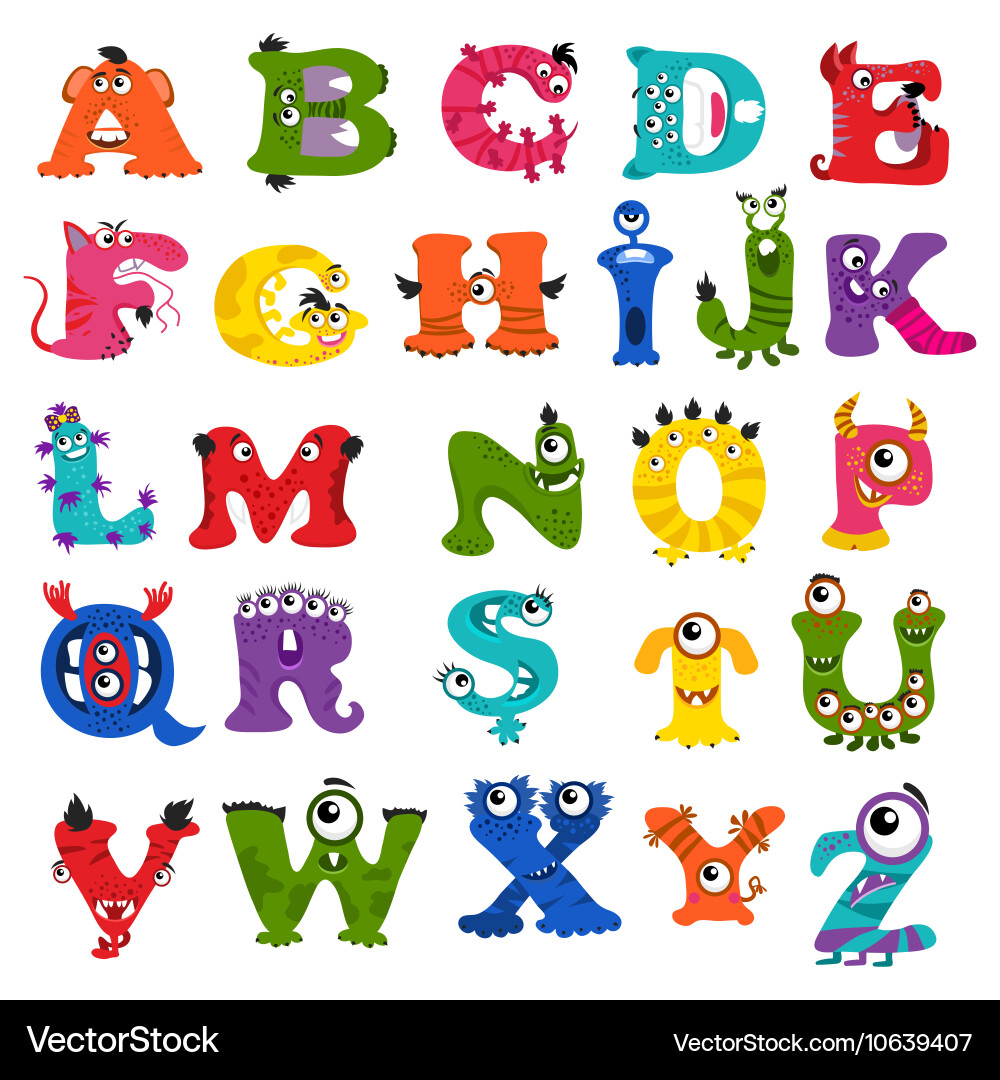 Monster Alphabet Letter Set – Royalty-Free Vector | VectorStock