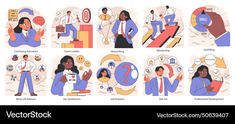 Professional growth set pathways and strategies Vector Image