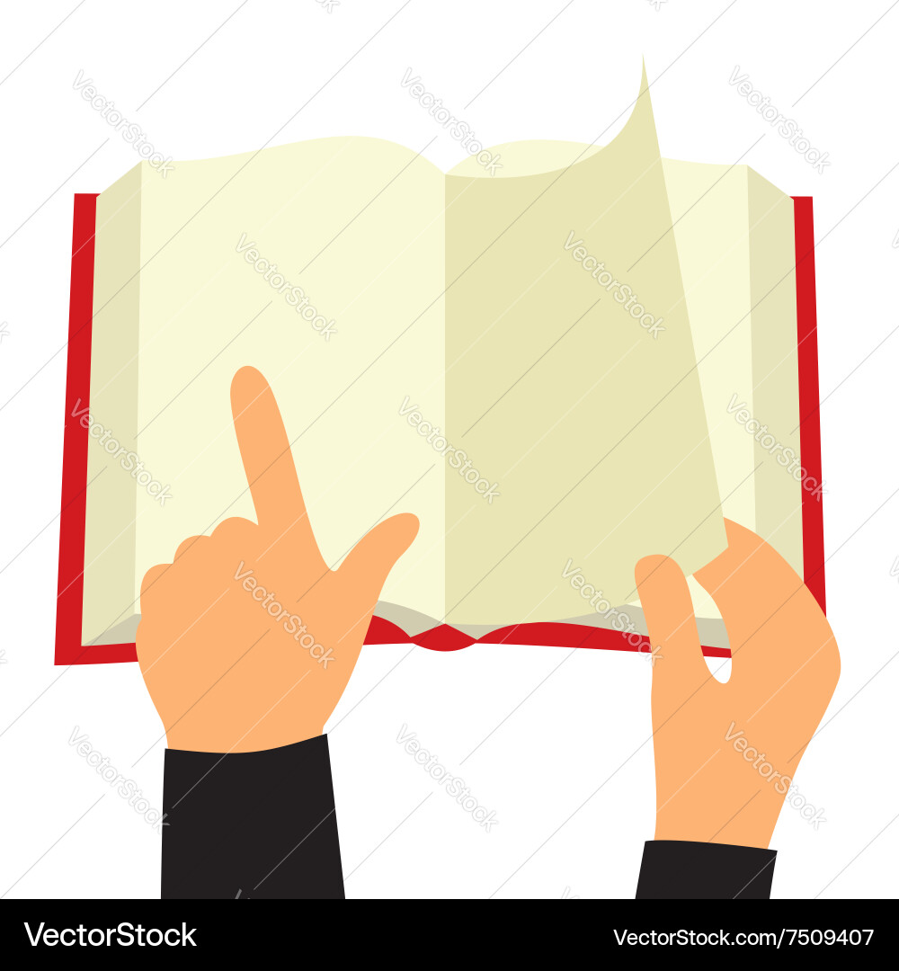 Reading book flat sign Royalty Free Vector Image