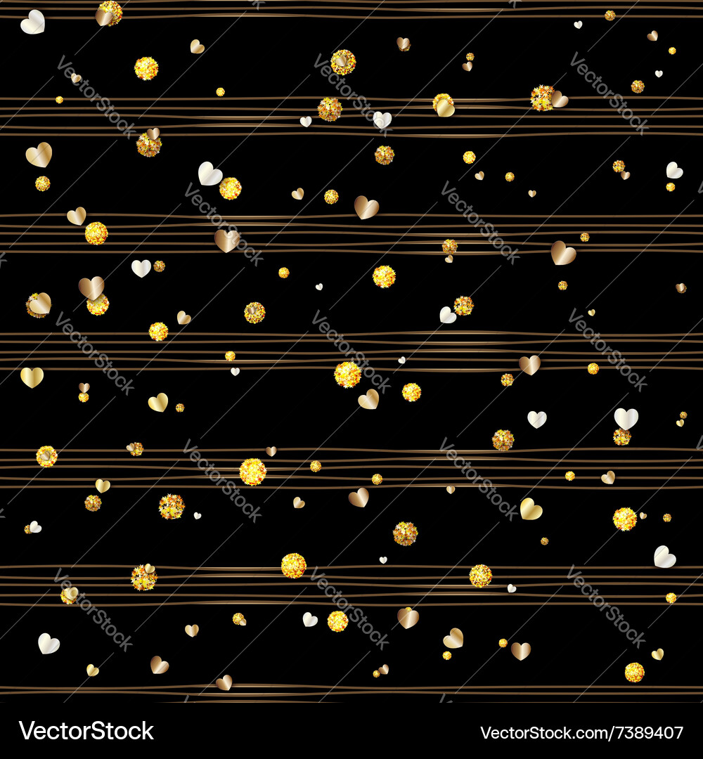 Seamless pattern of random gold balls Royalty Free Vector