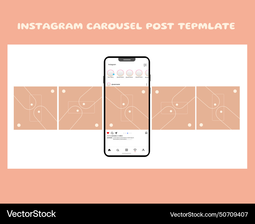 Social media carousel post Royalty Free Vector Image