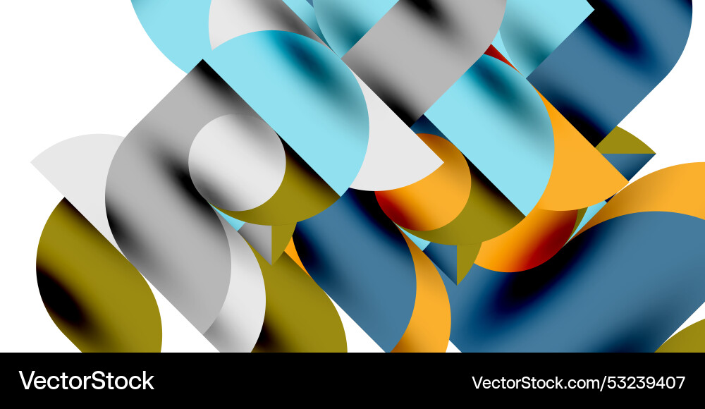 Tech minimal circular shapes geometric art Vector Image