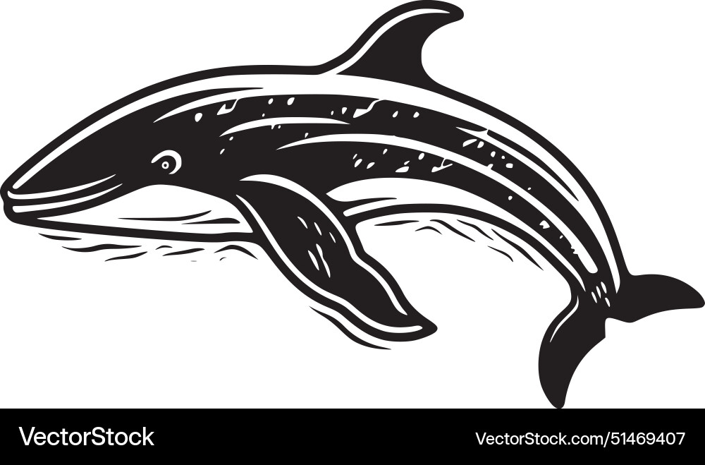 Whale - minimalist and flat logo Royalty Free Vector Image