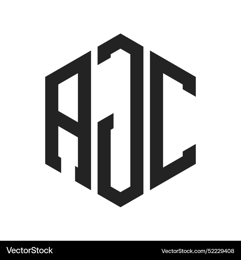 Ajc logo design initial letter monogram Royalty Free Vector