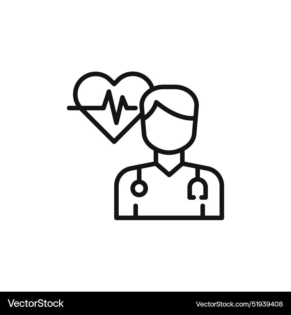 Cardiologist icon logo sign outline Royalty Free Vector