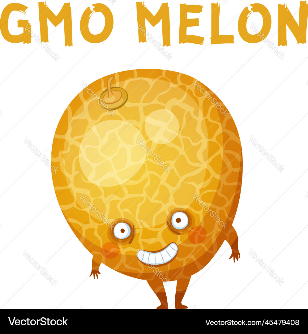 Gmo melon vegetable cartoon Royalty Free Vector Image