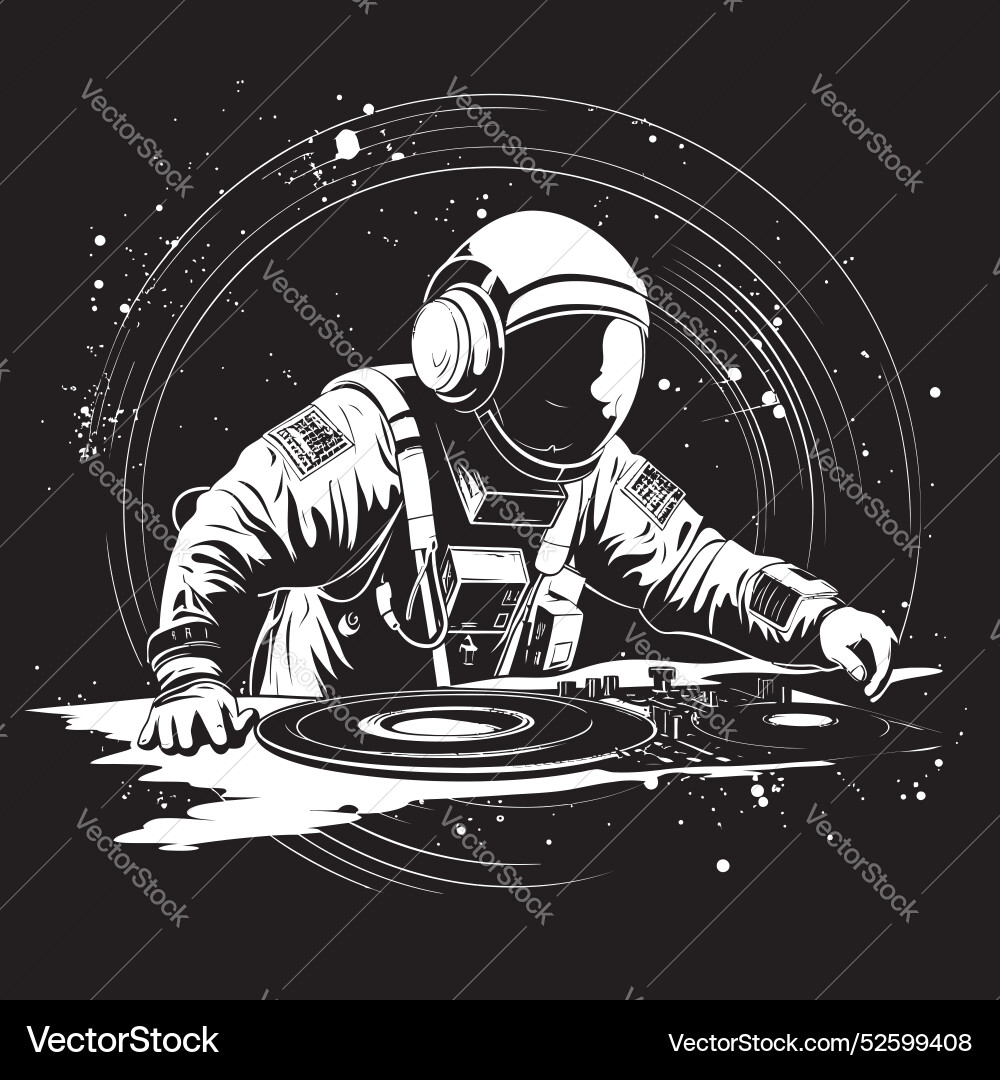 Interstellar interlude design featuring space dj Vector Image